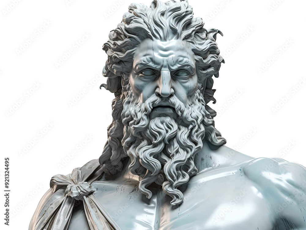 Poseidon Greek God of the Sea and Earthquakes on white background Stock ...