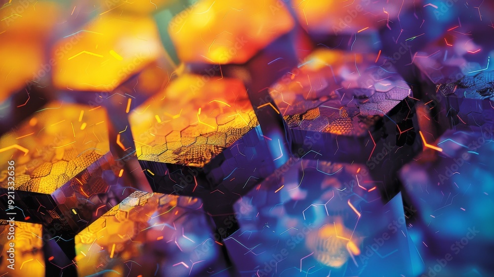 Interlocking Hexagons: Hexagonal shapes interlocking in a complex ...