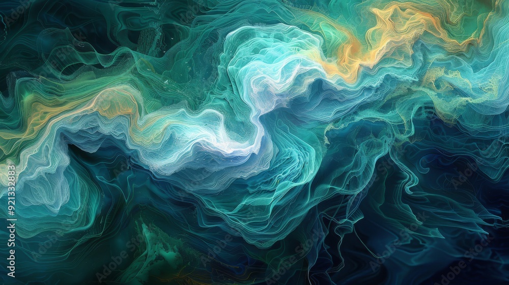 Prismatic Ocean Currents: Ocean currents rendered with prismatic colors ...