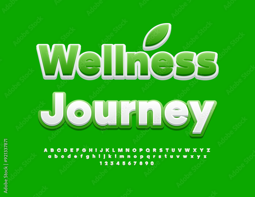Vector healthy concept Wellness Journey. Artistic Font. Creative ...