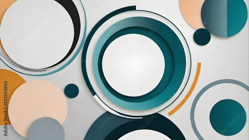 A creative 2D rendering of lines and circles in a dynamic composition ...