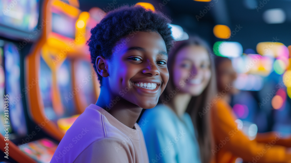 Bright and vivid high-resolution photo, showing a diverse group of ...