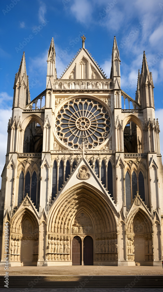 Majestic Gothic Cathedral Under a Dramatic Sky: A Glorious Example of ...