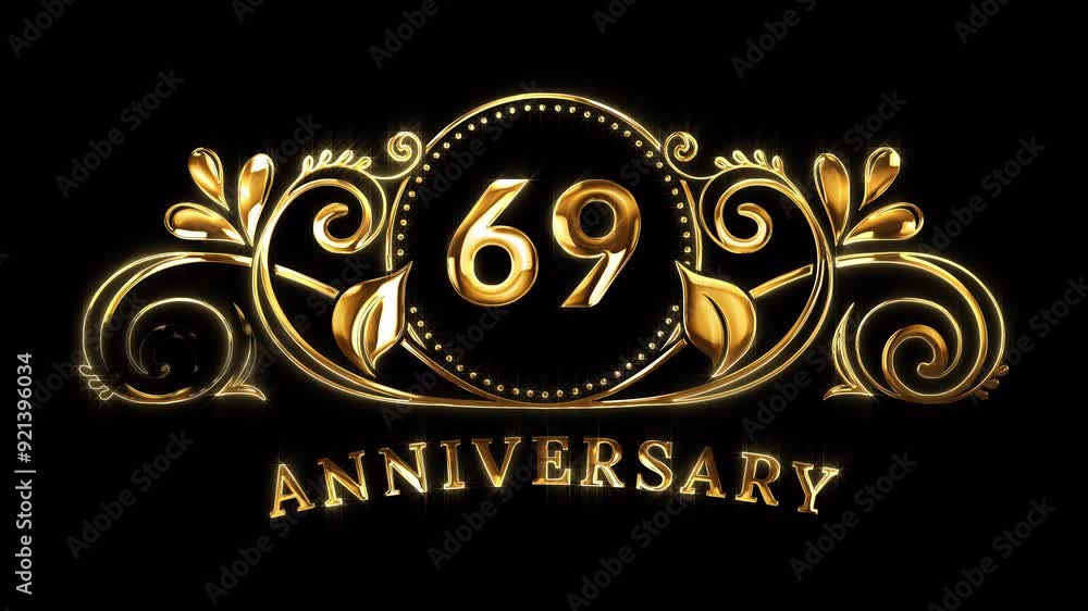 69th Anniversary Celebration. Happy 69 Years Anniversary Animation in ...
