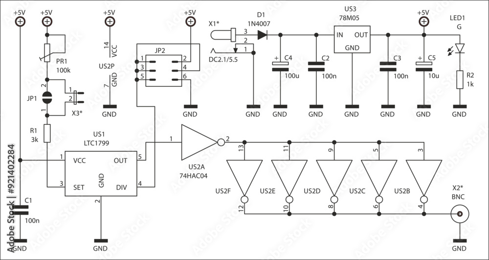 Schematic diagram of electronic device. Vector drawing electrical ...