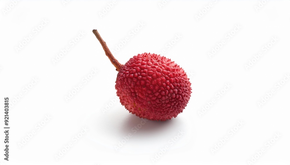 Lychee Fruit - A single, vibrant lychee fruit, its bumpy, red skin ...