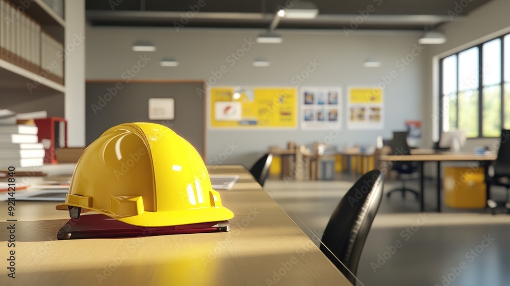 Generate a photo realistic image of a workplace safety awareness ...