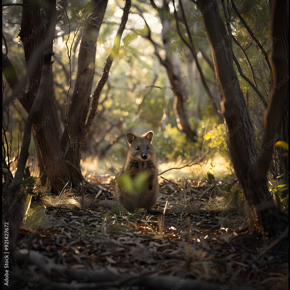 Serene Quokka Habitat: Lush Vegetation and Eucalyptus Trees in Western ...