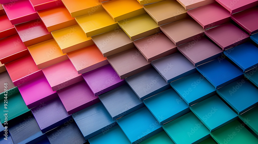 Colorful Palette: A vibrant array of color swatches in a geometric ...