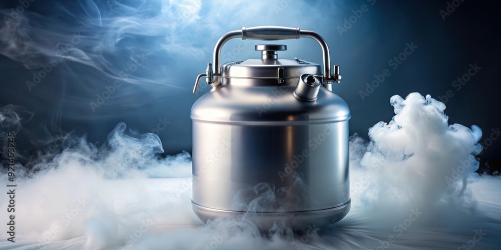 Liquid nitrogen bank with stem cell suspension, stem cell, liquid ...
