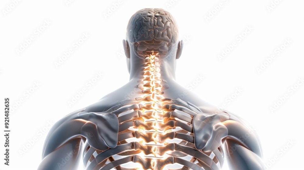 Anatomical image : visual of spine, intricate structure and alignment ...