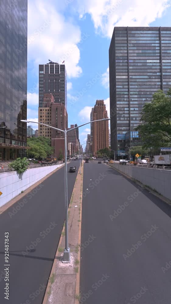 Ground-level photo capturing the impressive architecture at 845 United ...