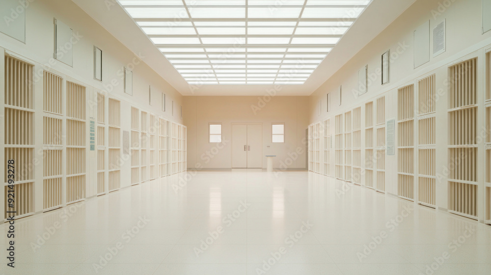 A prison warden discussing rehabilitation programs with inmates in a ...