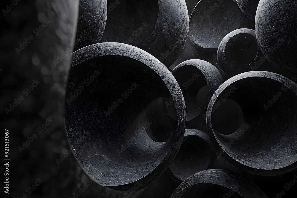 Interlocking Pipes and Steel Tubes Forming a Complex Industrial Network ...