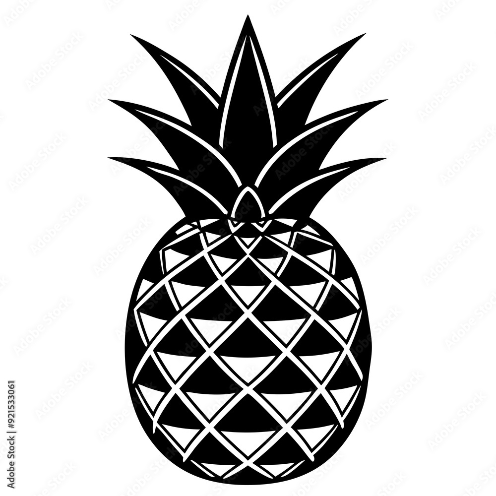 Pineapple isolated on white, pineapple vector illustration, food vector ...