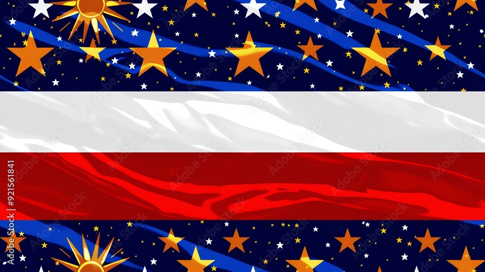 Minimalist seamless pattern of the Philippine flag in a handdrawn style ...