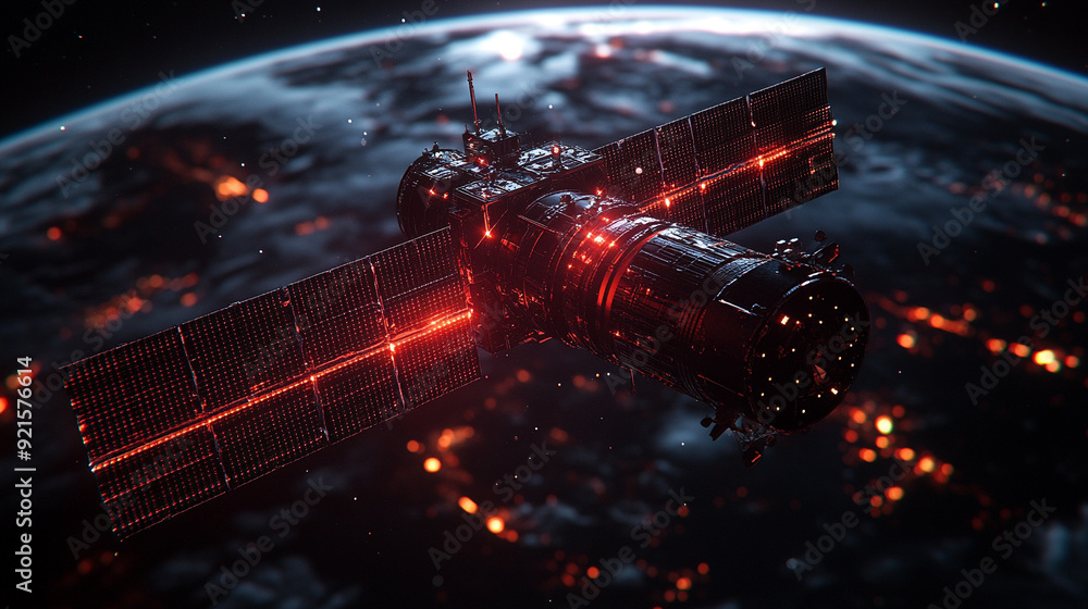 satellites orbiting Earth, showcasing the vastness of space and human ...