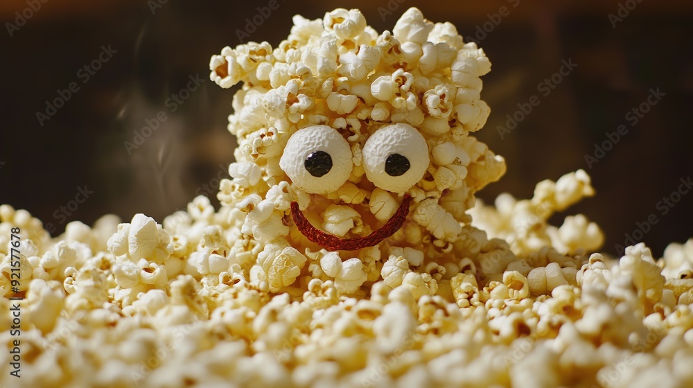 Popcorn Character Made from a Single Popcorn Kernel: Creative and ...