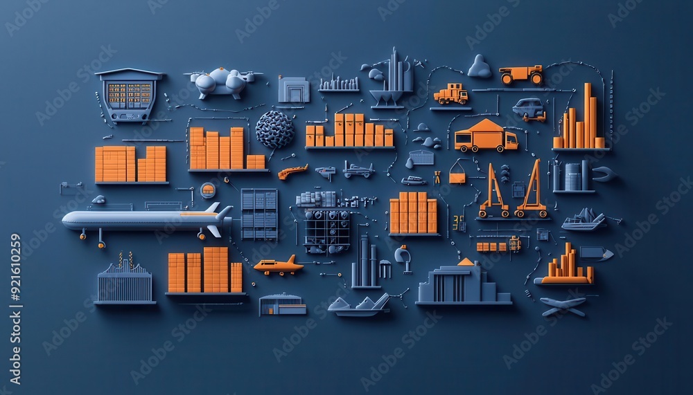 A layered map showing regional warehouses, shipping routes, and ...