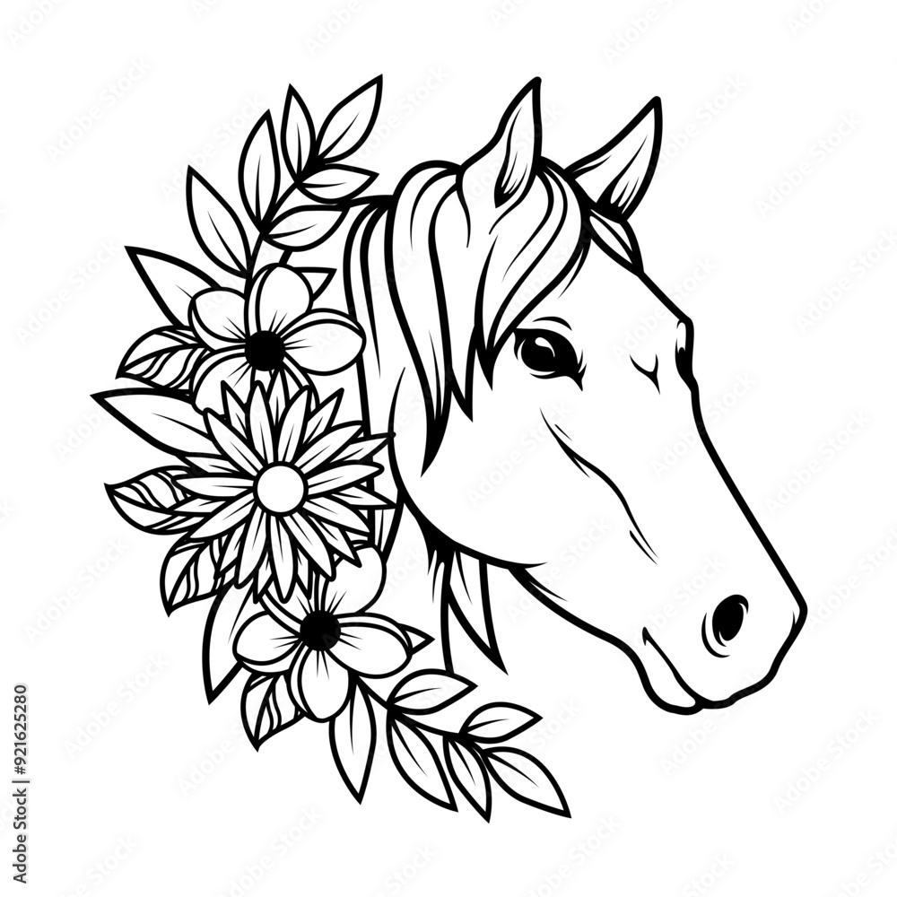 Horse | Farm Animal | Floral Horse | Domestic Animal | Floral Animal ...