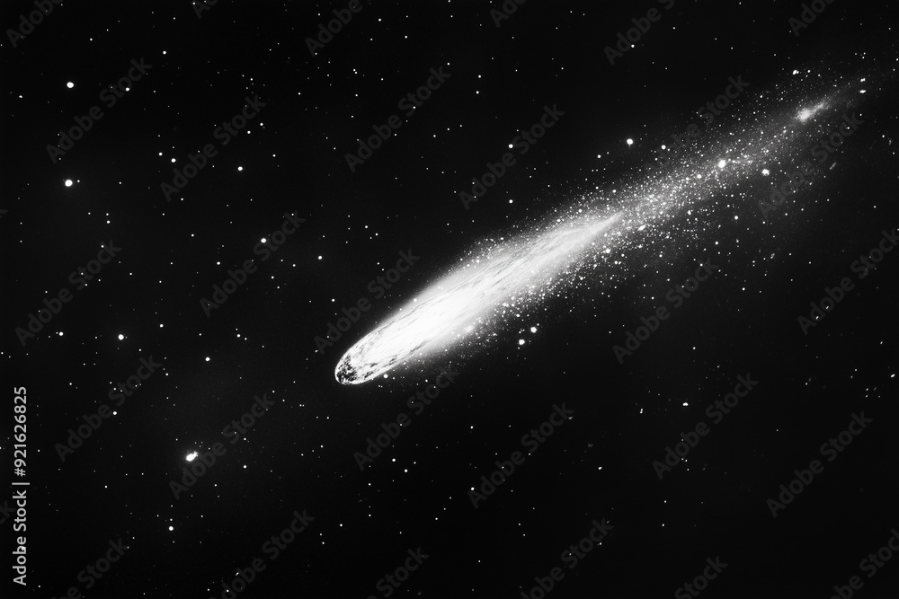 Halley's Comet: A Rare Visit Through the Dark Night Sky Stock Photo ...