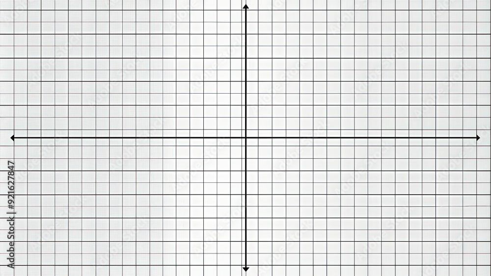 White grid background with bold black x and y axes, intersecting at ...