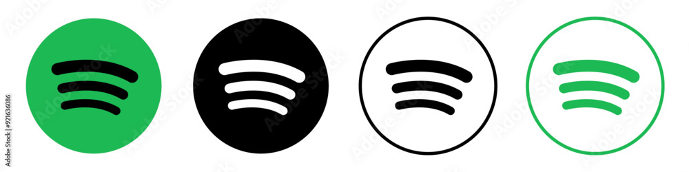 Icono de spotify, logotipo de spotify, conjunto de logotipos de ...