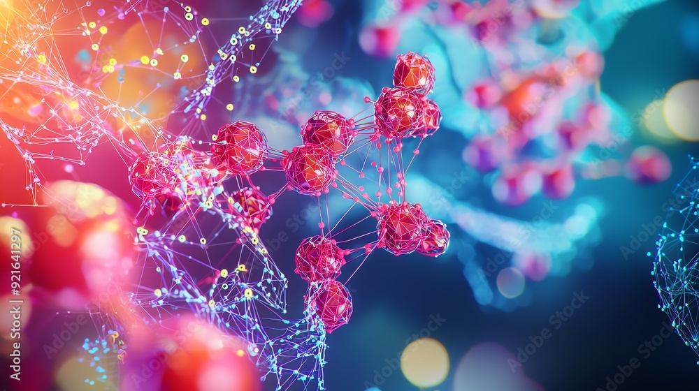 A minimalist poster design on computational biology, with algorithmic ...