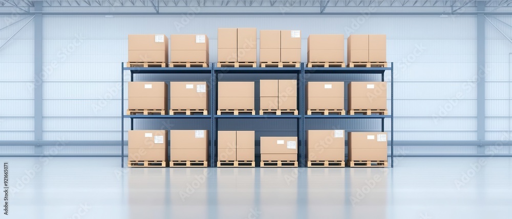 Inventory management interface flat design front view for warehouse ...