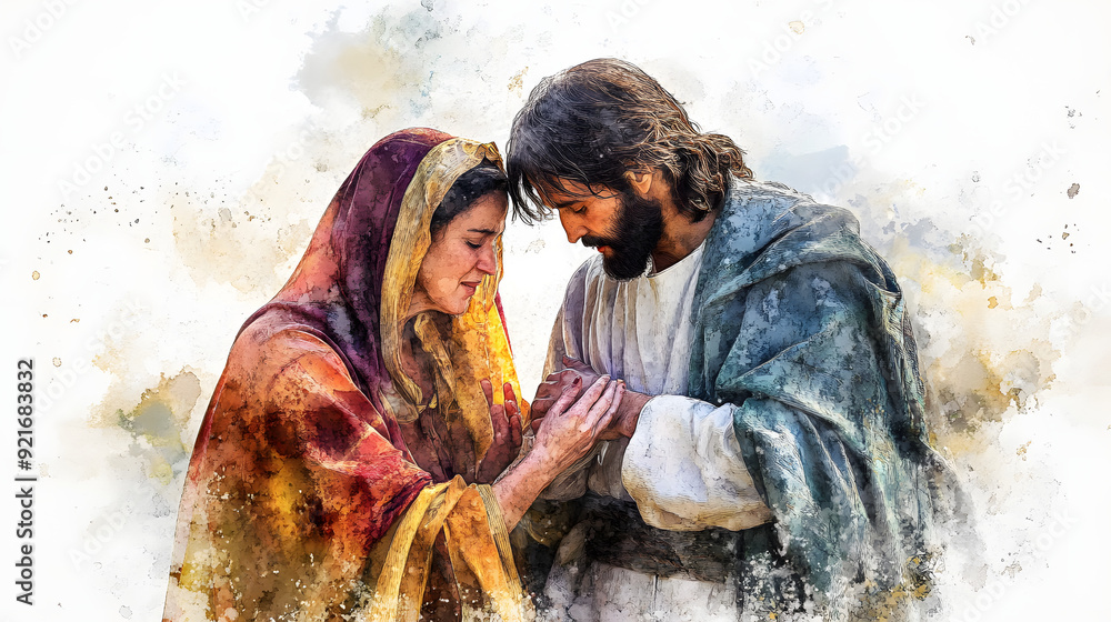 Jesus providing comfort to Mary and Martha after Lazarus' passing ...