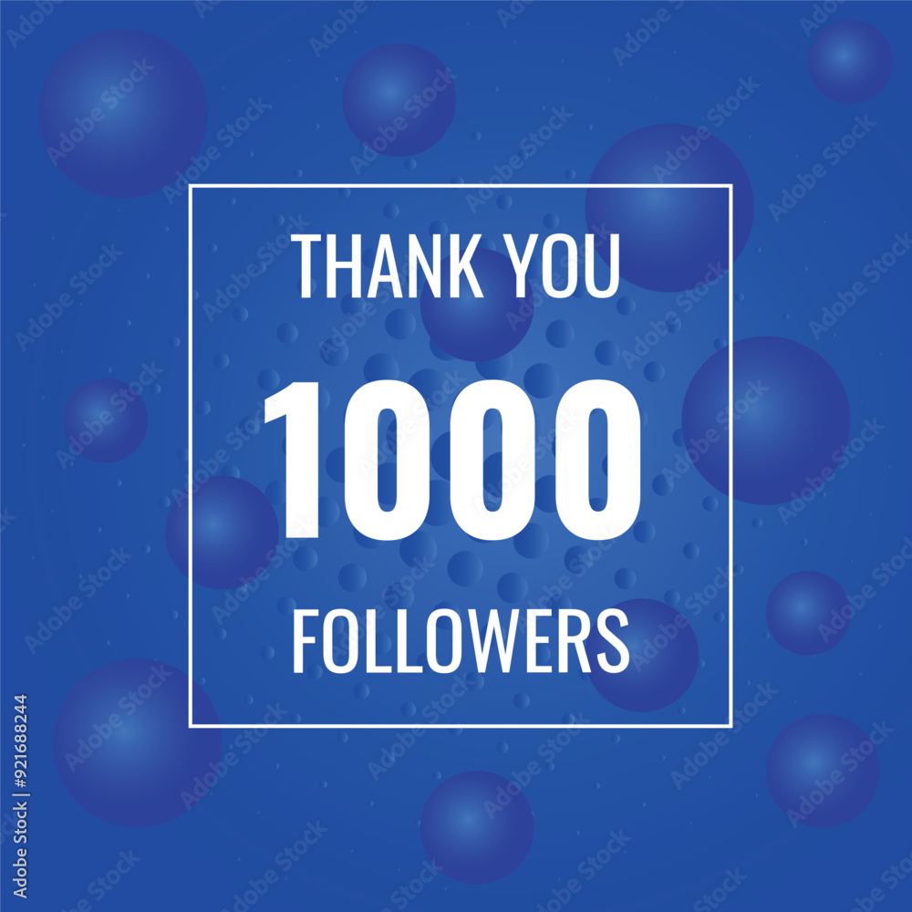 1000 OR 1k followers celebration. Thank you 1000 followers congratulation template banner ...