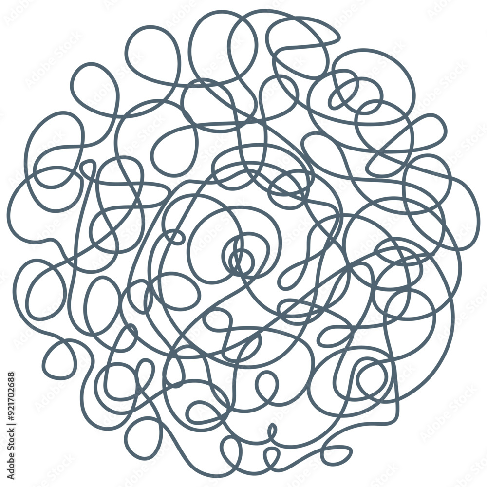 Tangled lines in green pen. Sloppy doodle. Sketch. Vector illustration ...