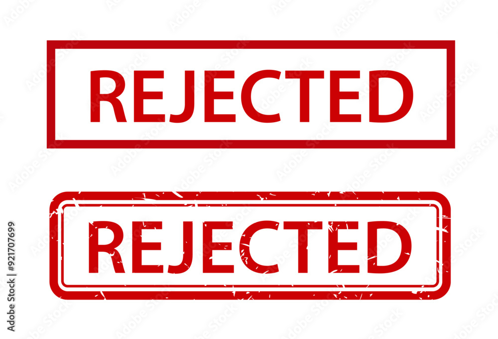 Rejected stamp, label sign symbol scratch texture, rejected word ...