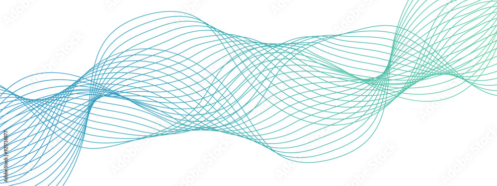 Abstract colorful modern stream wave line with tech futuristic motion ...