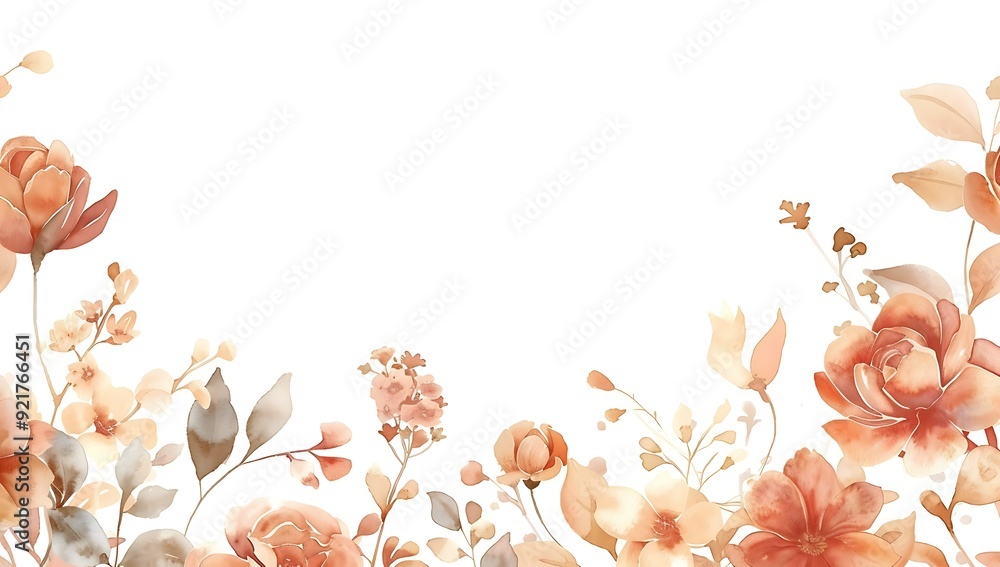 Cute pastel colorful spring flowers border with space on white ...