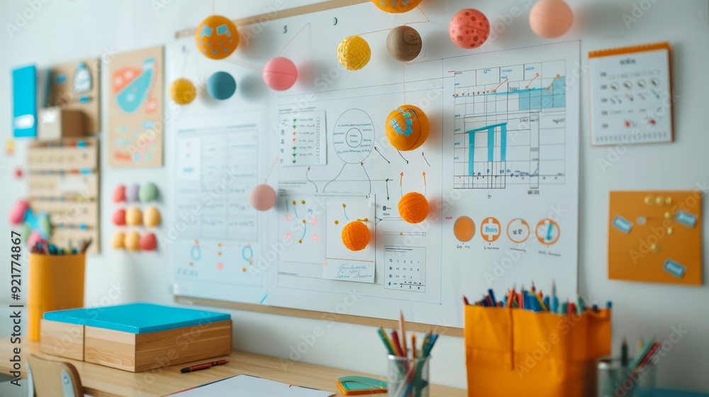 Classroom curriculum display with progress tracking, covers all objects ...