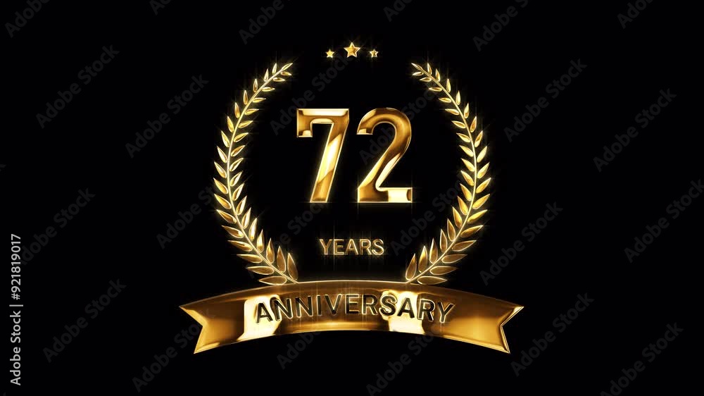 72nd Anniversary Celebration. Happy 72 Years Anniversary Animation in ...