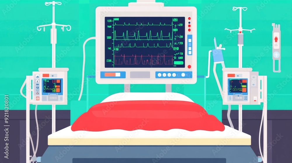 Intensive Care Monitoring Flat Design of Patient Condition Tracking ...
