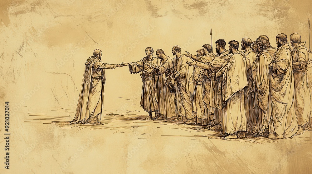 Biblical Illustration of Saul Anointed King: Samuel Casts Lots to ...