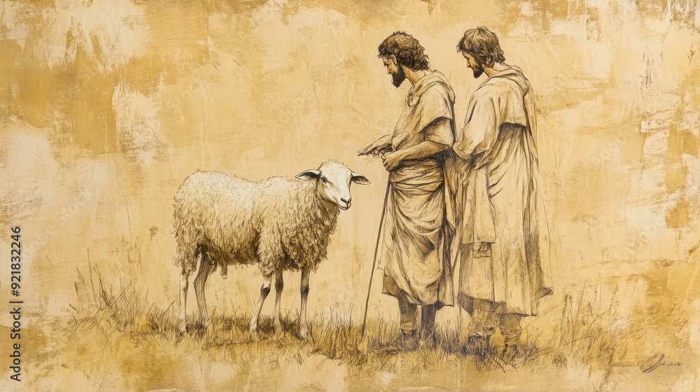 Biblical Illustration of 1 Samuel: David Anointed King, Samuel Asking ...