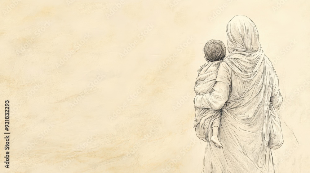 Biblical Illustration of The Birth of Samuel: Hannah Returning Home ...