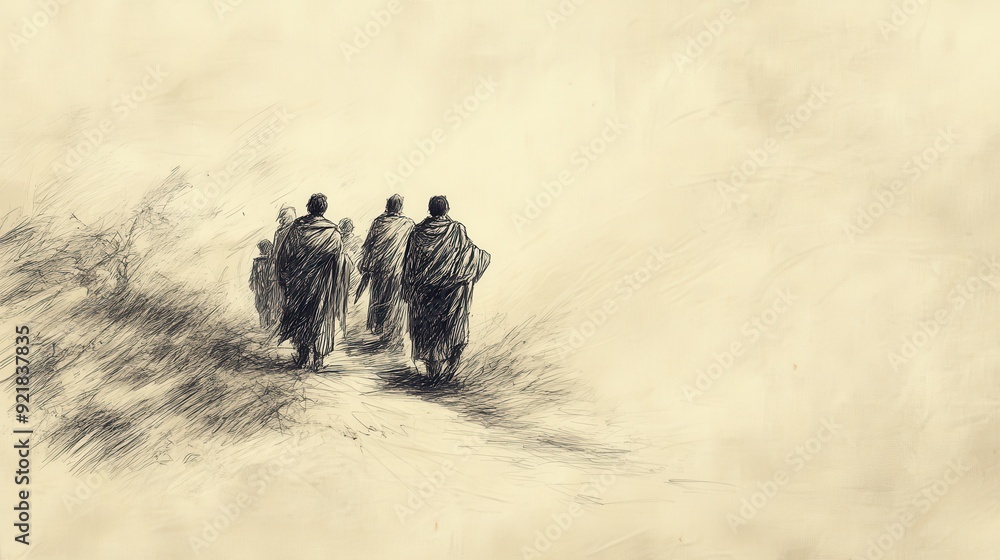 Biblical Illustration of David and His Men Leaving Keilah to Avoid ...