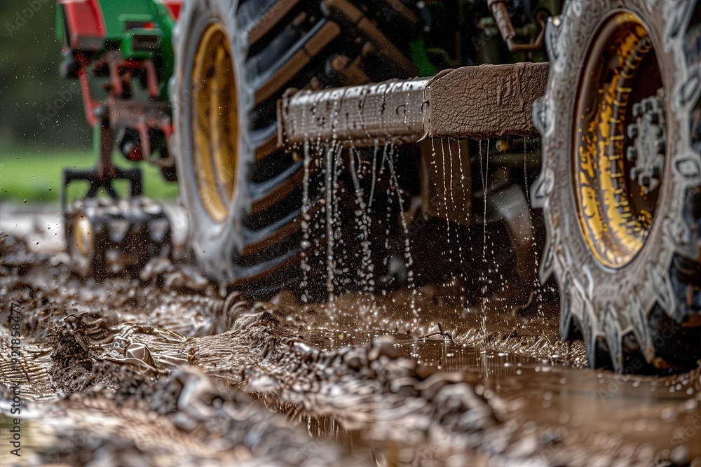 Agricultural industry. A farmer's vehicle - a tractor, excavator or a ...
