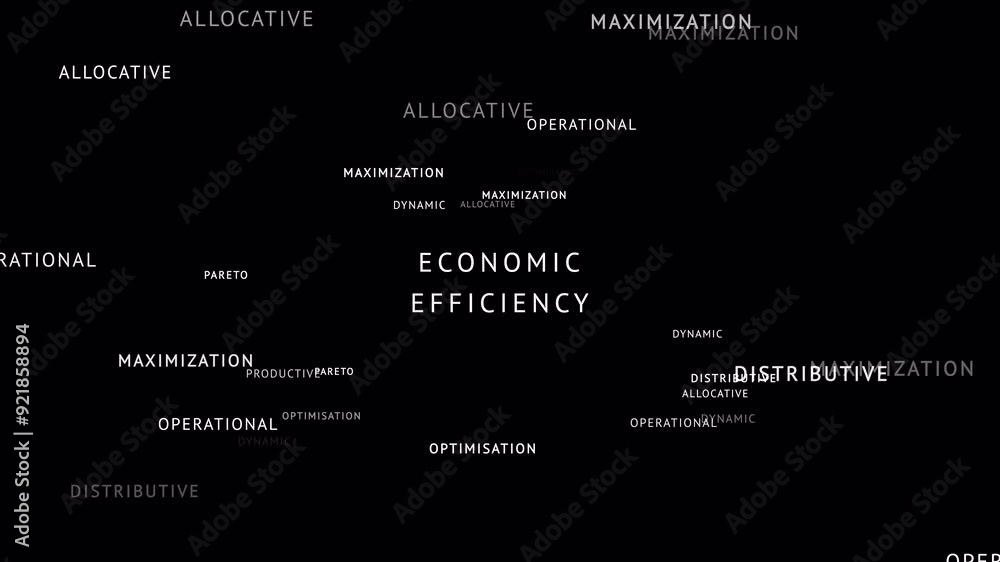 Economic Efficiency characteristic typography PNG loop PNG Alpha flying ...