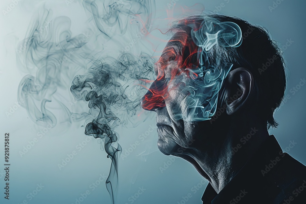 Man enveloped in smoke a stark visual metaphor for the suffocating ...