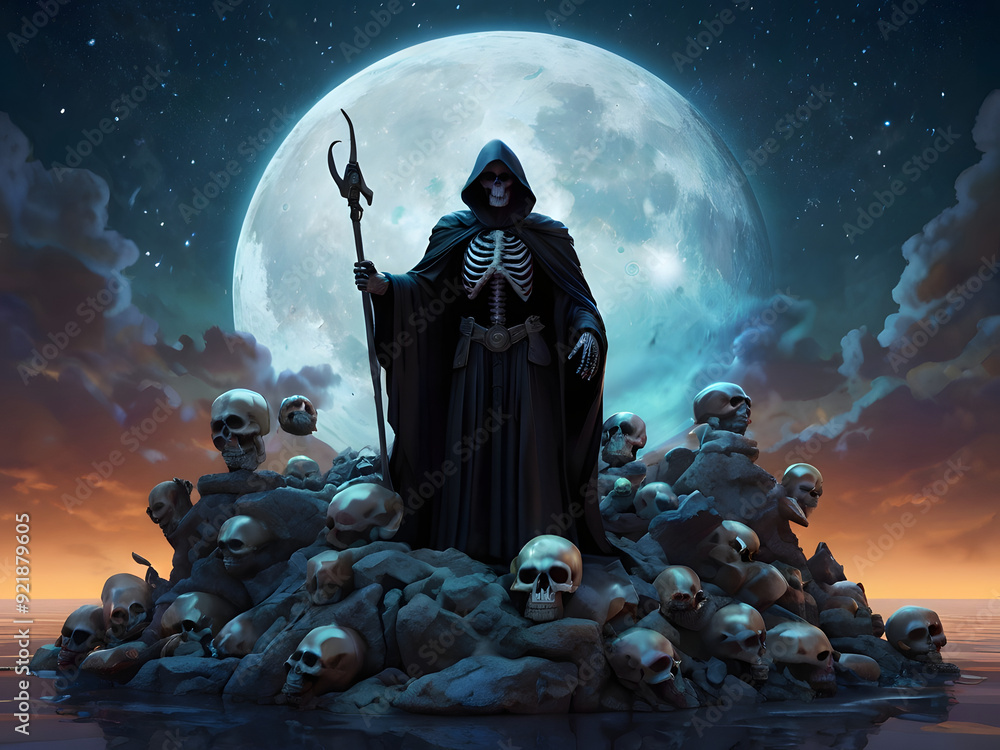 scary halloween scene,halloween scene with ghost,statue of jesus christ ...