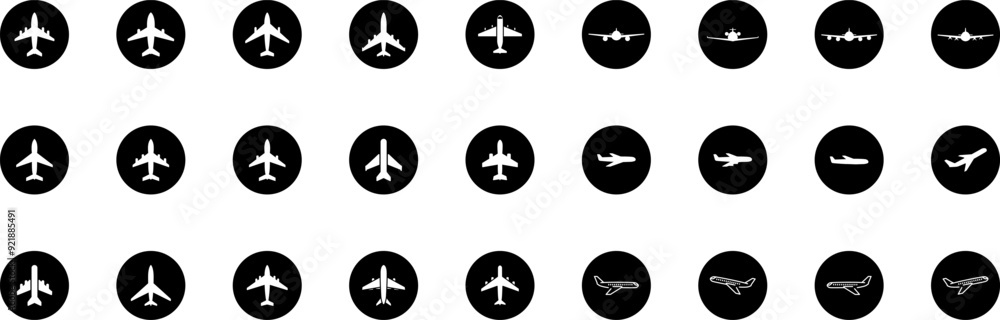 Airplane icon. Plane illustration sign collection. Aircraft symbol. Air ...