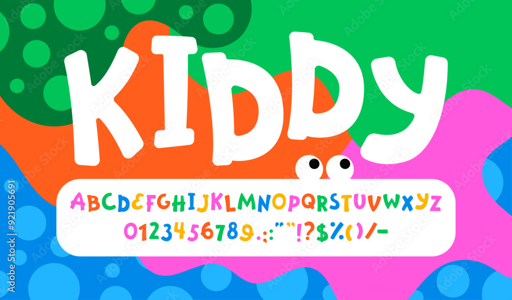 Funny cute children font, childish type, game play typeface vector ...