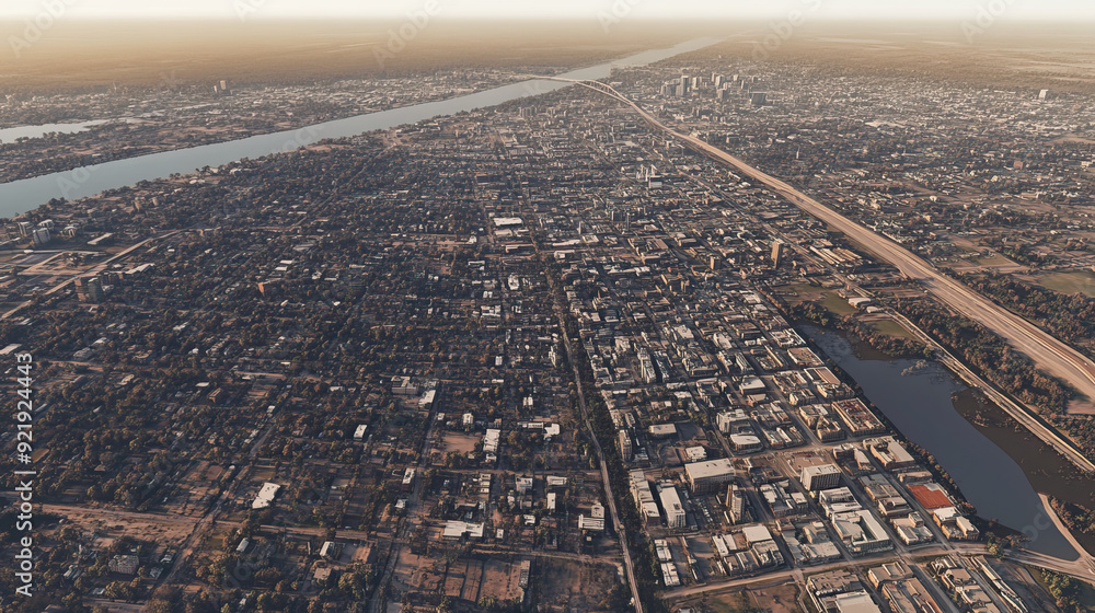 Technical aerial visual, 3D LiDAR GIS aerial map satellite scan model ...