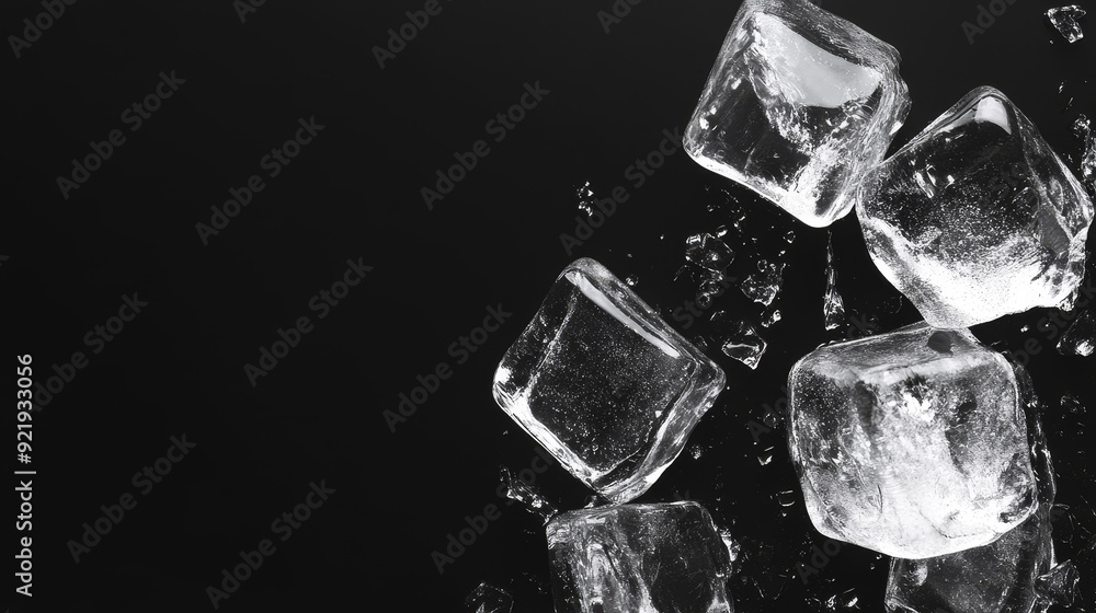 Crushed Ice Cubes: A scatter of crushed ice cubes with varying sizes ...